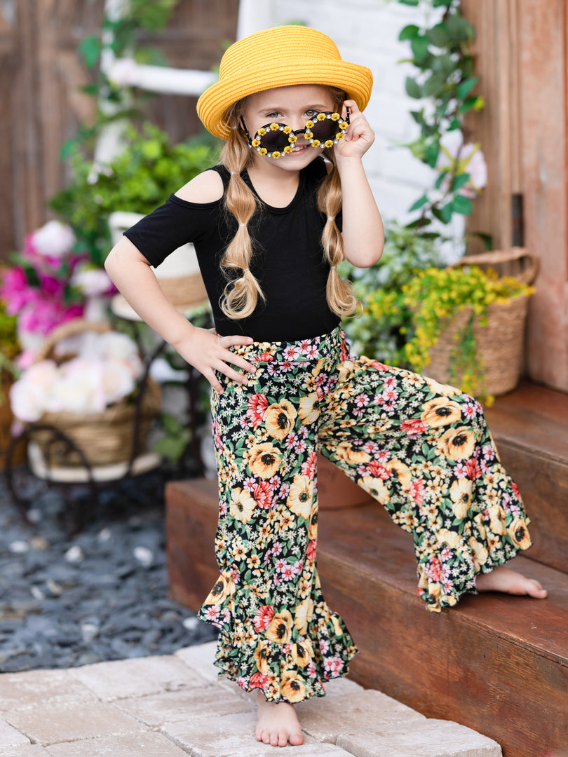 Surprise gifts high quality Mia Belle Girls Flower Power Ruffle Hem ...